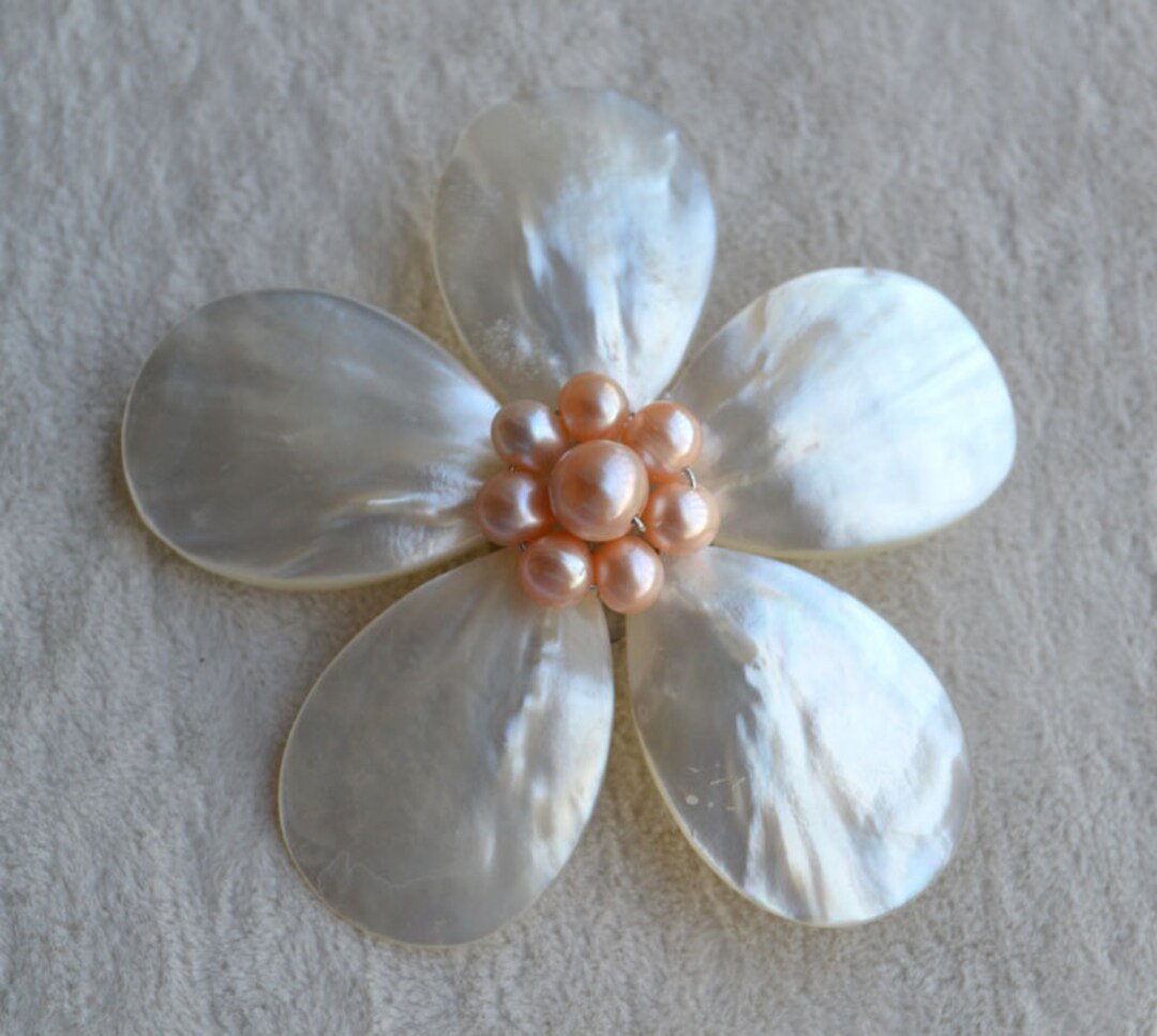 Pearl Brooch,shell Brooch,flower Brooch,wedding Party,bridesmaid Gift ...