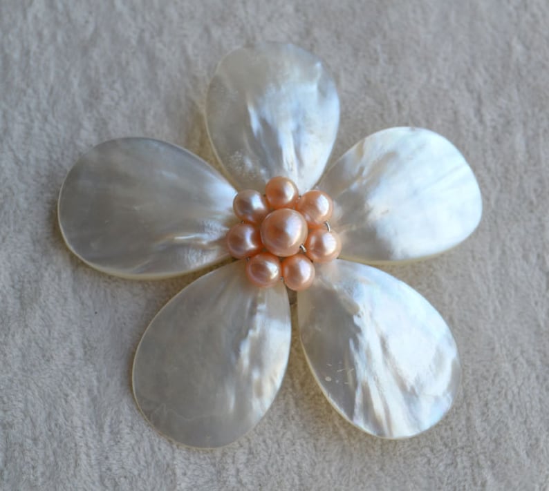 Pearl Broochshell Broochflower Broochwedding - Etsy