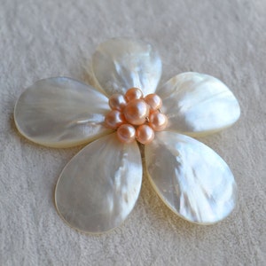 Pearl Brooch,shell Brooch,flower Brooch,wedding Party,bridesmaid Gift ...