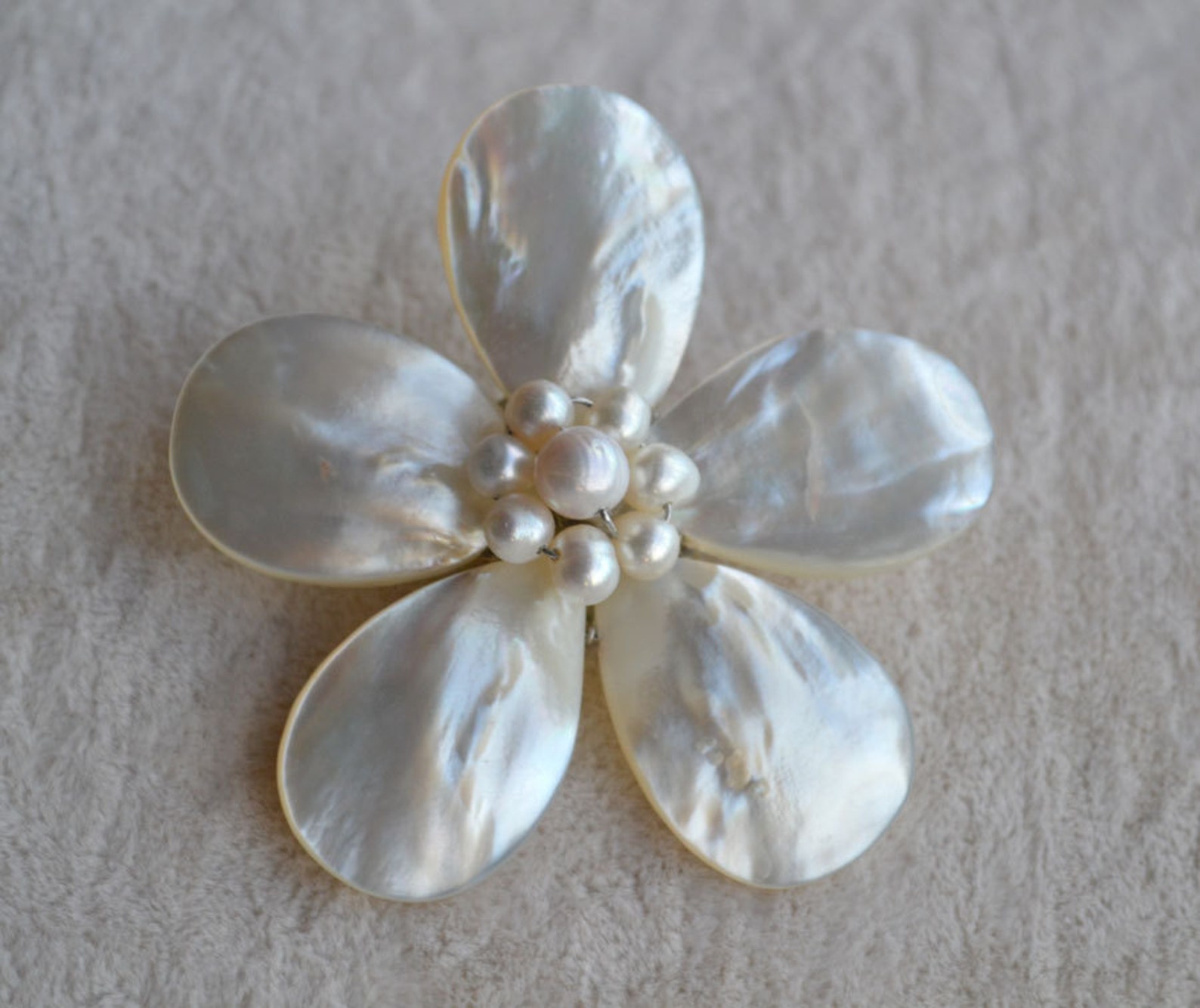 Pearl Brooch Shell Brooch Flower Brooch Wedding Party - Etsy