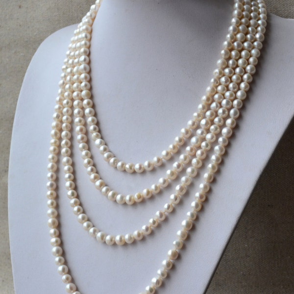 Long Pearl Necklace - Etsy