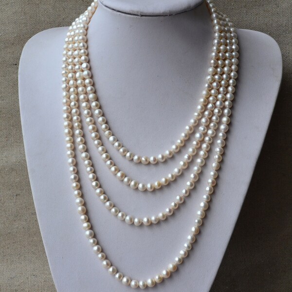Long Pearl Necklace - Etsy