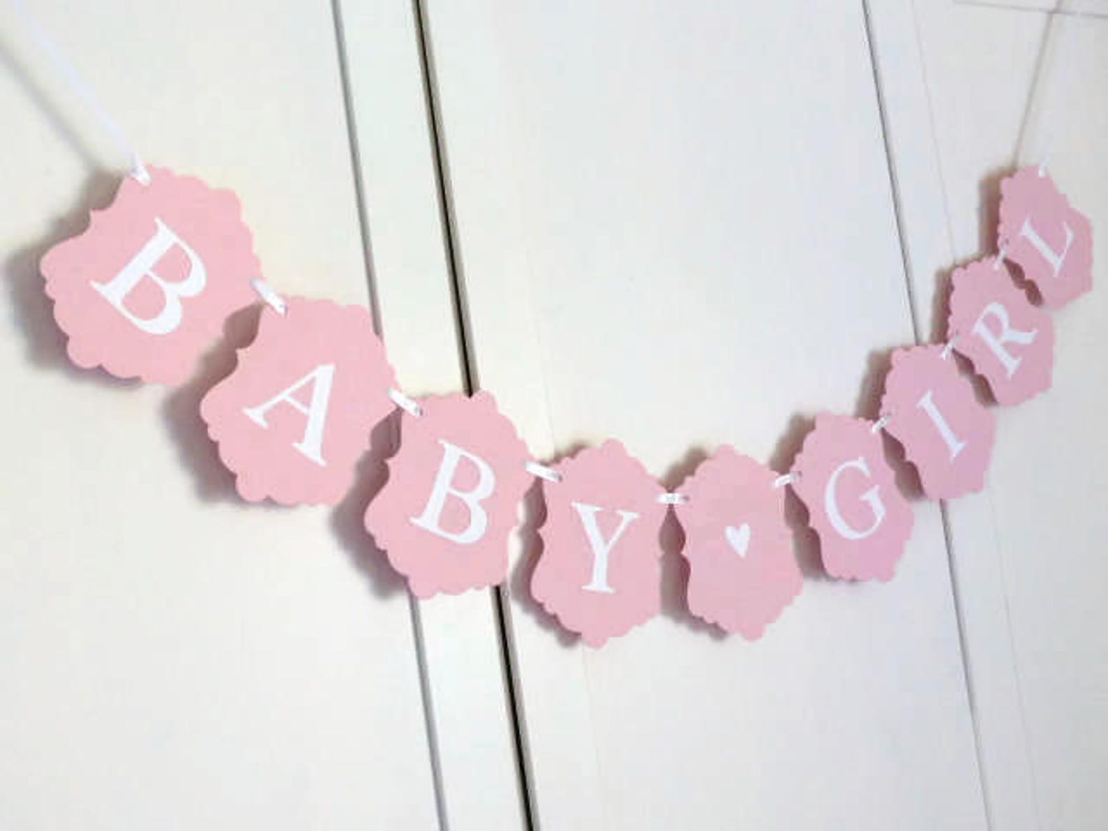 Baby Girl Banner - Pink Baby Shower Banner - Christening Banner - Etsy