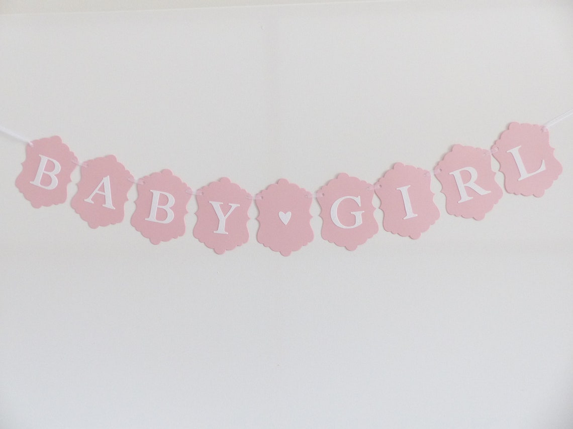 Baby Girl Banner - Pink Baby Shower Banner - Christening Banner - Etsy