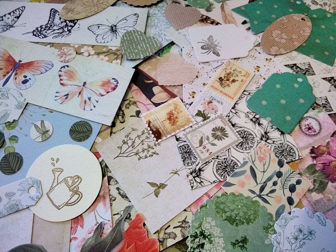 Botanical Scrapbook Card & Paper Pack, Junk Journal Paper, Assorted ...