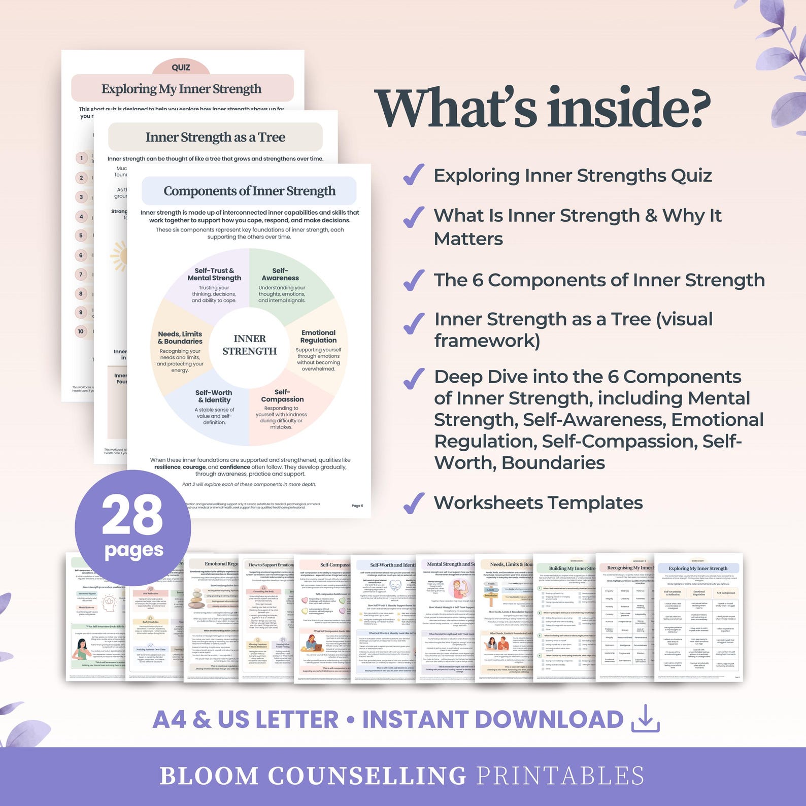 Inner Strength Workbook, Build Self Confidence, Self Esteem, Resilience ...