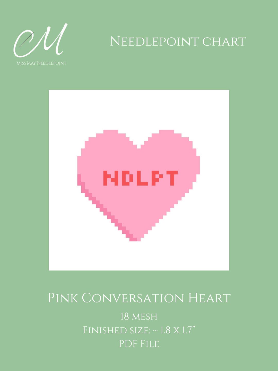 NDLPT Conversation Heart - Digital Needlepoint Chart - Etsy