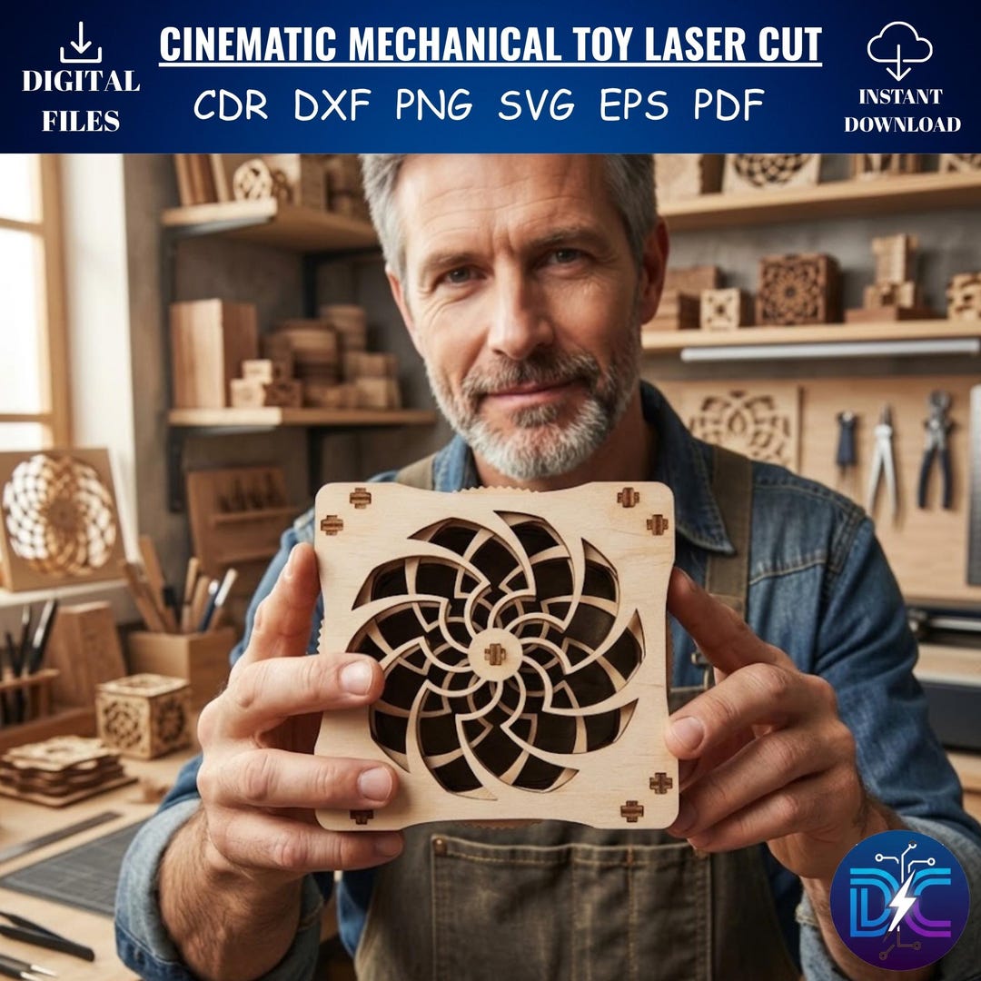 Mechanical Iris Shutter Toy Laser Cut File, Steampunk Kinetic Wood ...