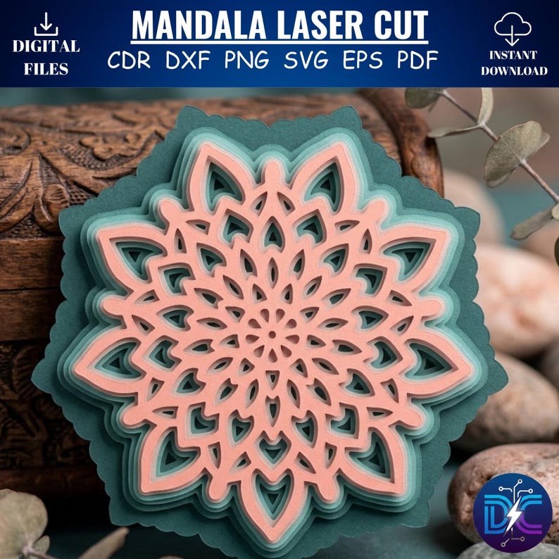 3D Layered Mandala SVG Bundle | Floral Geometric Laser Cut Files ...