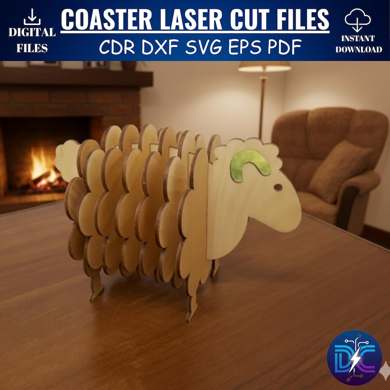 3D Animal Coaster Holder Laser Cut Files, Sheep Hedgehog Design ...