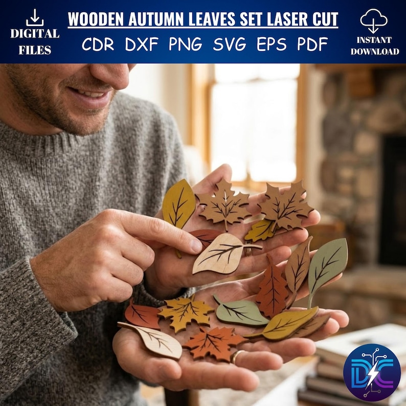 Wooden Autumn Leaves SVG Bundle, Laser Cut Files, Seasonal Decor ...