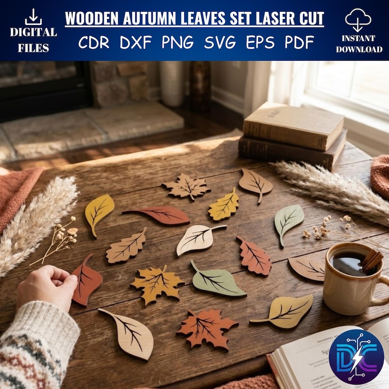Wooden Autumn Leaves SVG Bundle, Laser Cut Files, Seasonal Decor ...