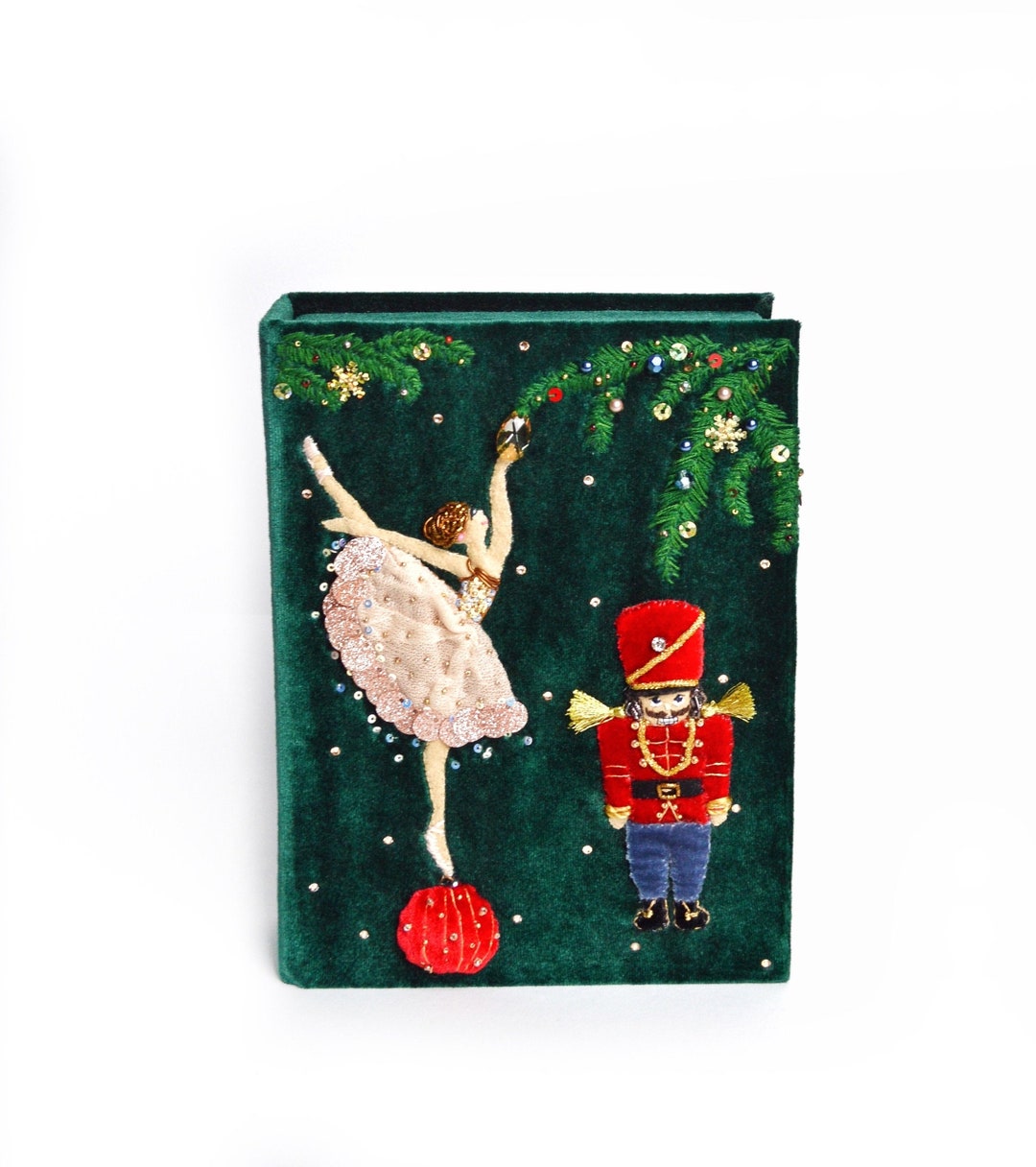 Embroidered Nutcracker Clutch Book, Green Velvet Ballet Handbag - Etsy