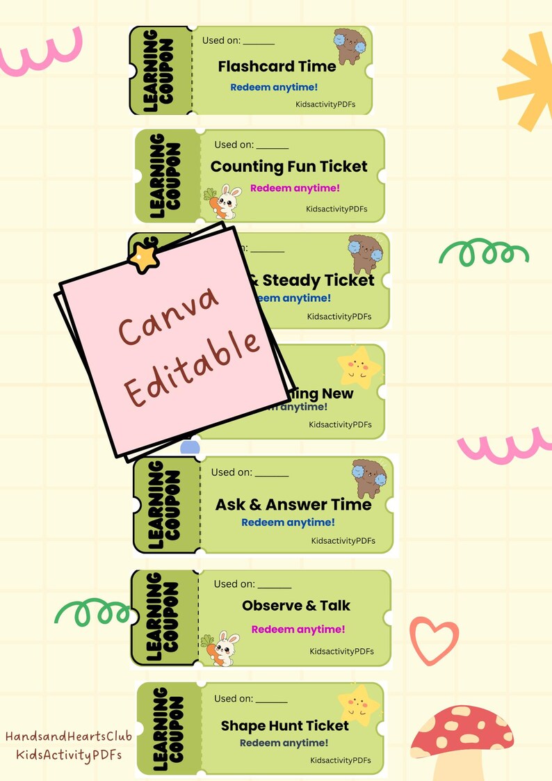 Kids Reward Tickets | 72 Activity, Learning, & Golden Tickets (PDF ...