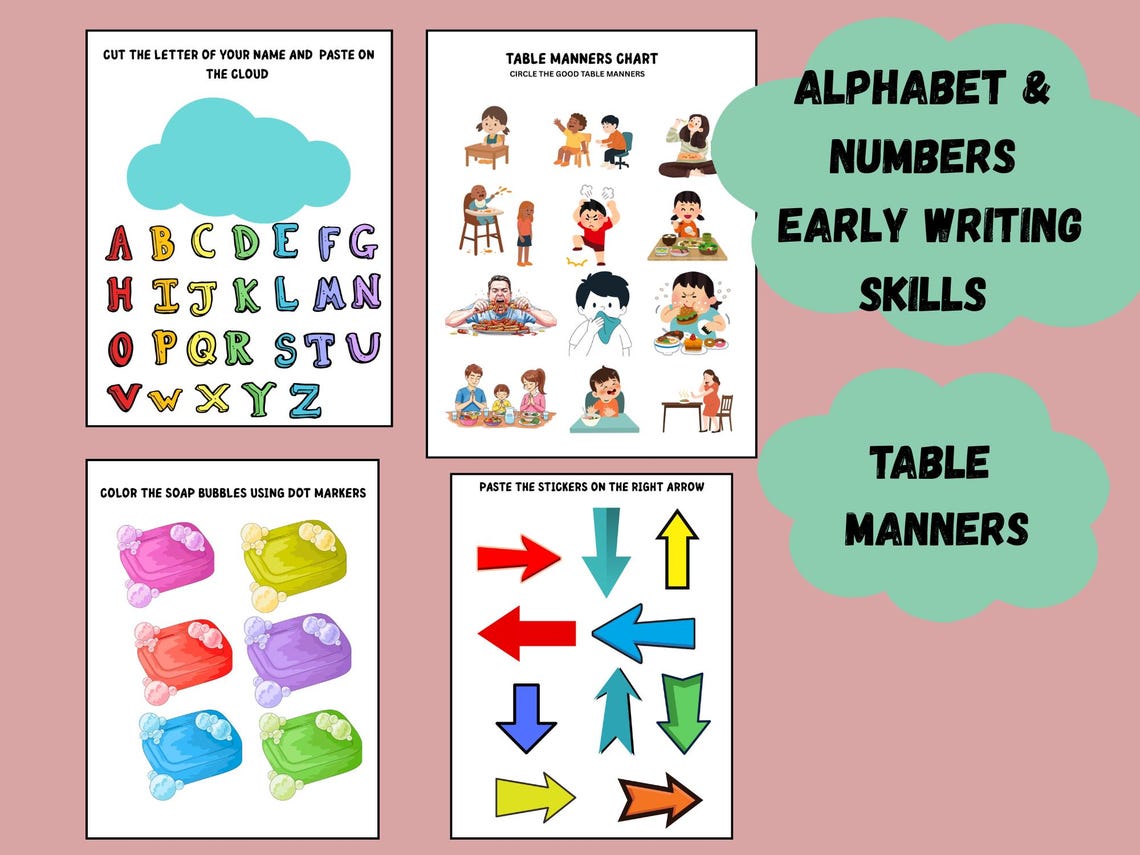 Toddler Learning Workbook | 32 Page Preschool Activities (printable) - Etsy