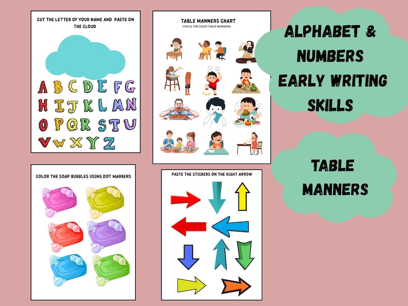 Toddler Learning Workbook | 32 Page Preschool Activities (printable) - Etsy