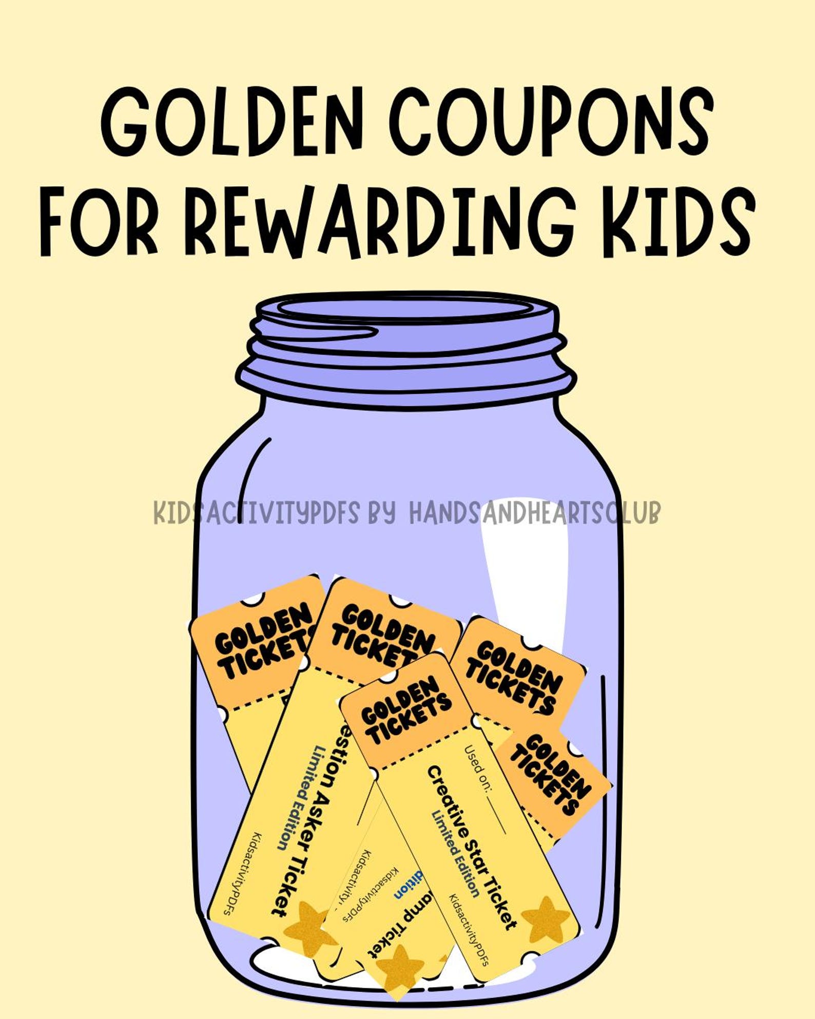 Kids Reward Tickets | 72 Activity, Learning, & Golden Tickets (PDF ...