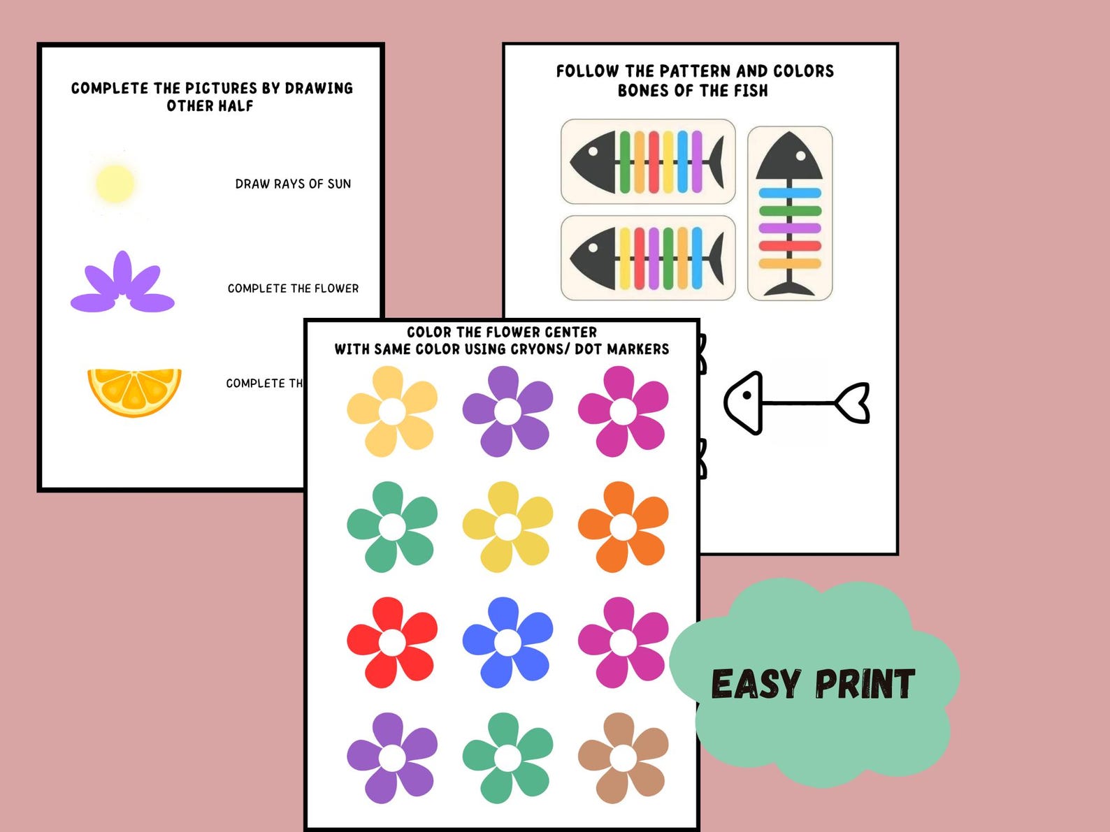 Toddler Learning Workbook | 32 Page Preschool Activities (printable) - Etsy