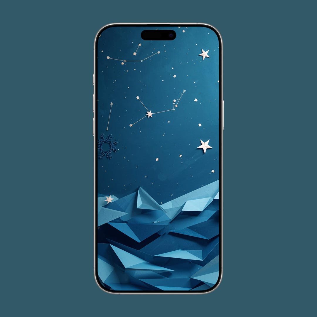 Origami Winter Constellation Phone Wallpaper (digital Download) - Etsy