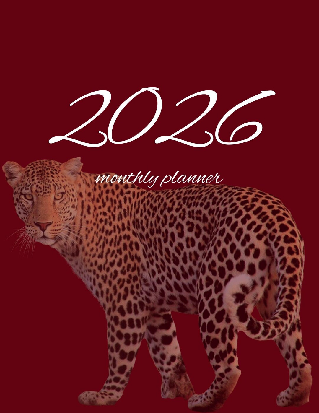 2026 Planner January-december Leopard Themed - Etsy
