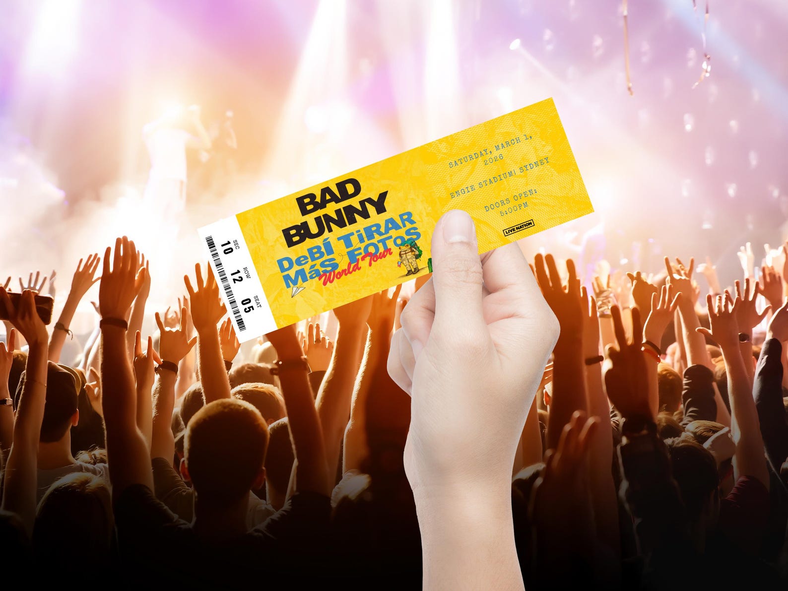 Bad Bunny Concert Ticket Template, Surprise Gift (canva Editable ...