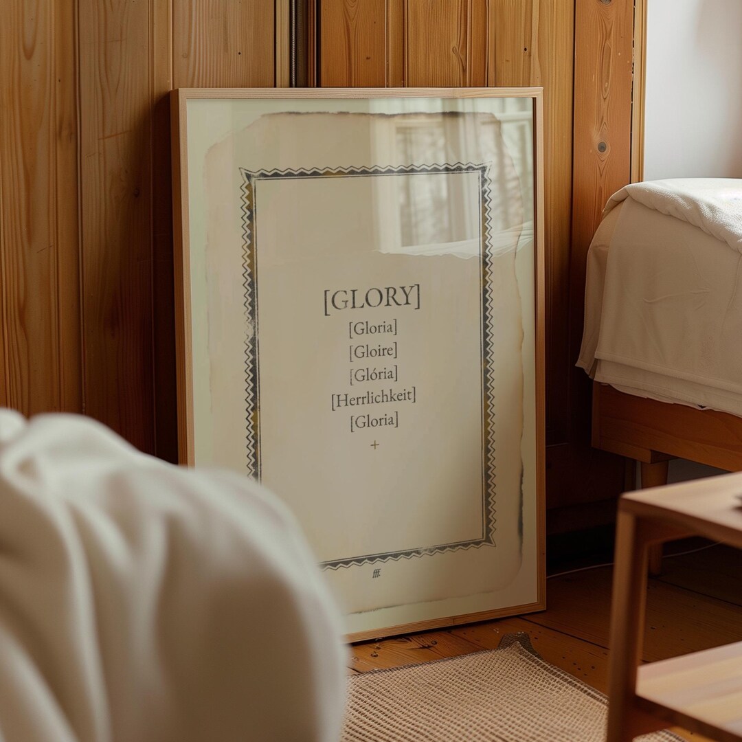 Glory Multilingual Typography Print, Christian Wall Art (digital ...
