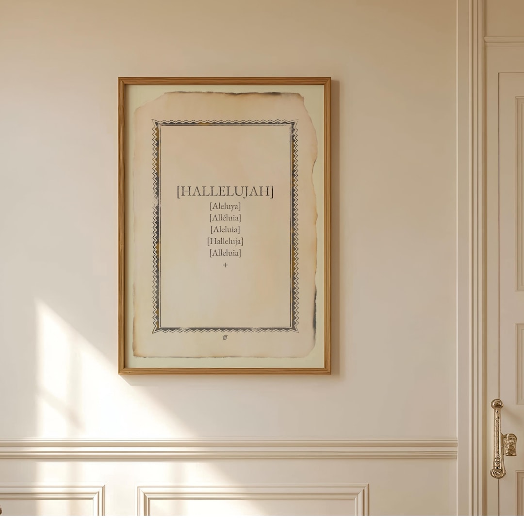 Hallelujah Multilingual Typography Art Print, Christian Scripture ...