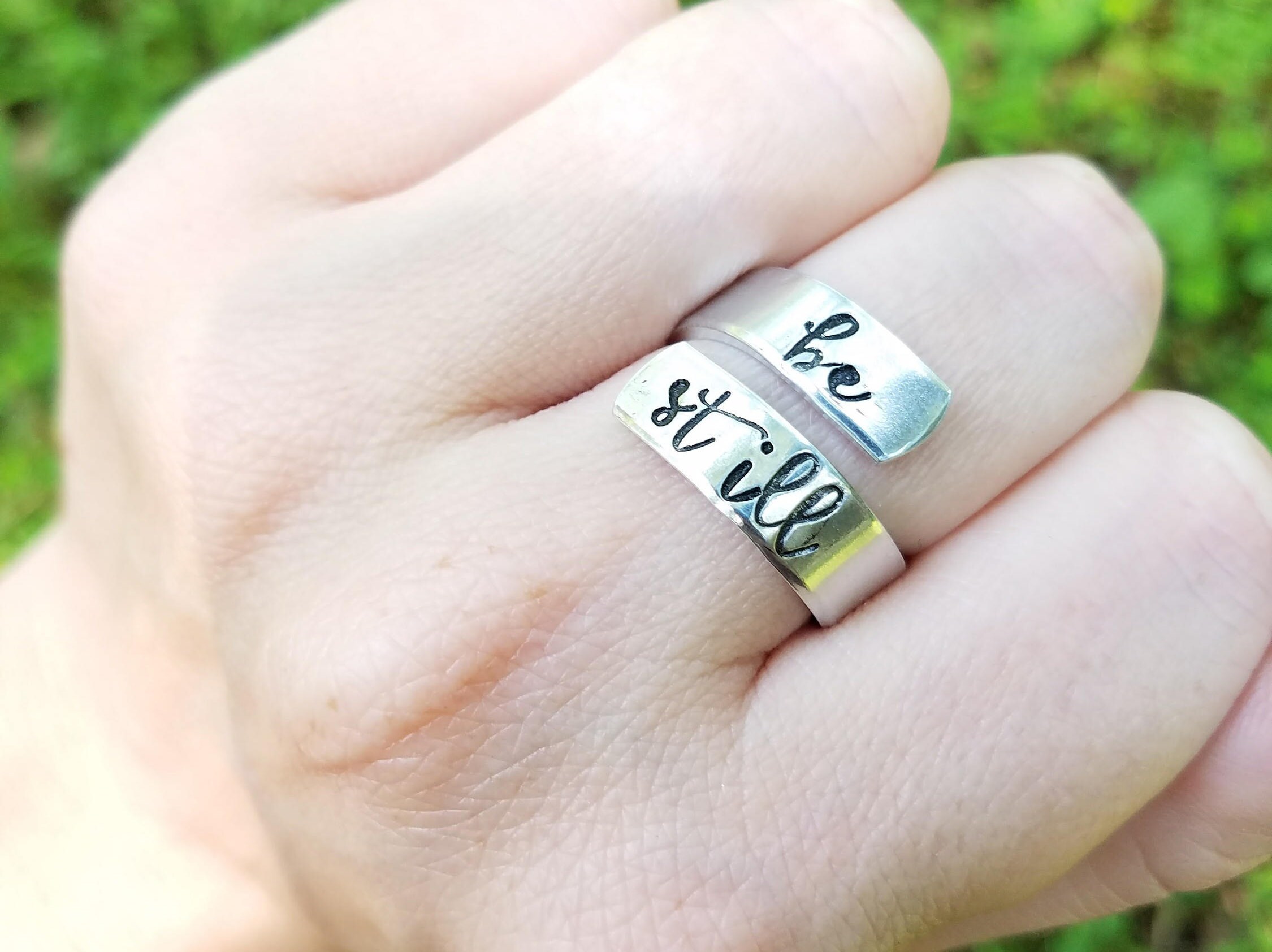 Be Still Ring Adjustable Wrap Ring Silver Be Still Ring | Etsy
