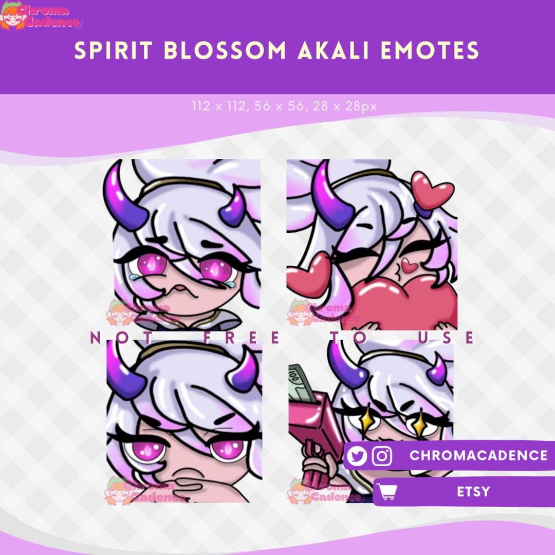 Spirit Blossom Akali Emote Set | Emote for Twitch, Discord and Youtube ...