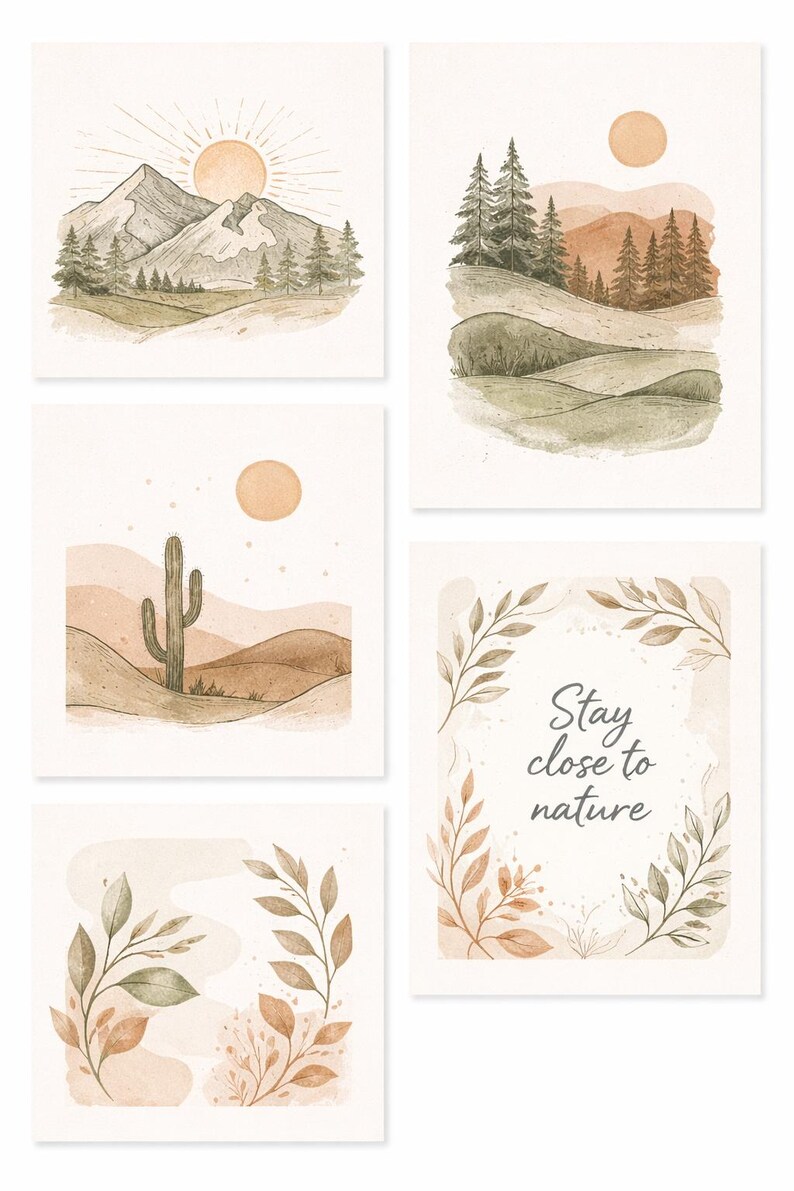 Earthy Nature | Printable Wall Art Bundle - Etsy