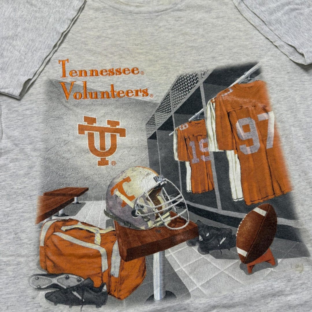 Vintage Tennessee Volunteers Locker Room Football Graphic T Shirt NCAA ...
