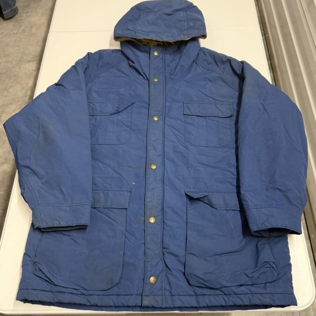 Vintage LL Bean Baxter State Parka Blue Hooded Mountain Jacket Mens L ...