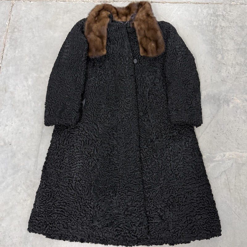 Lamb Fur Coat With Mink - Etsy