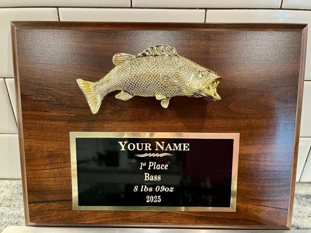 12"x9" Bass Fish Custom Engraved Cherry Plaque for Any Occasion - Etsy