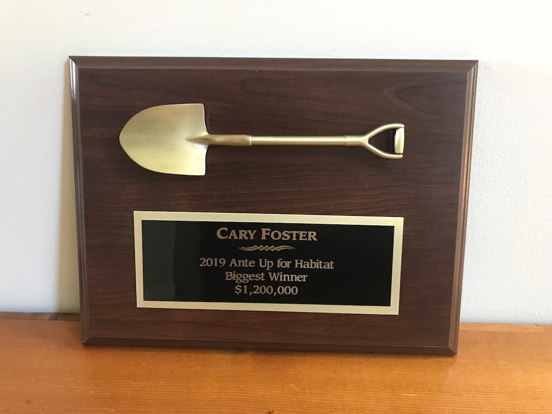 9"x12" Cherry Groundbreaking Shovel Custom Engraved Plaque for Any ...