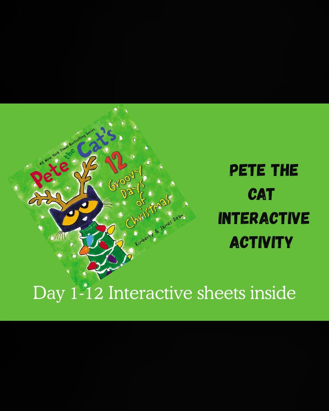 Pete the Cat 12 Groovy Days of Christmas Interactive Activity - Etsy ...