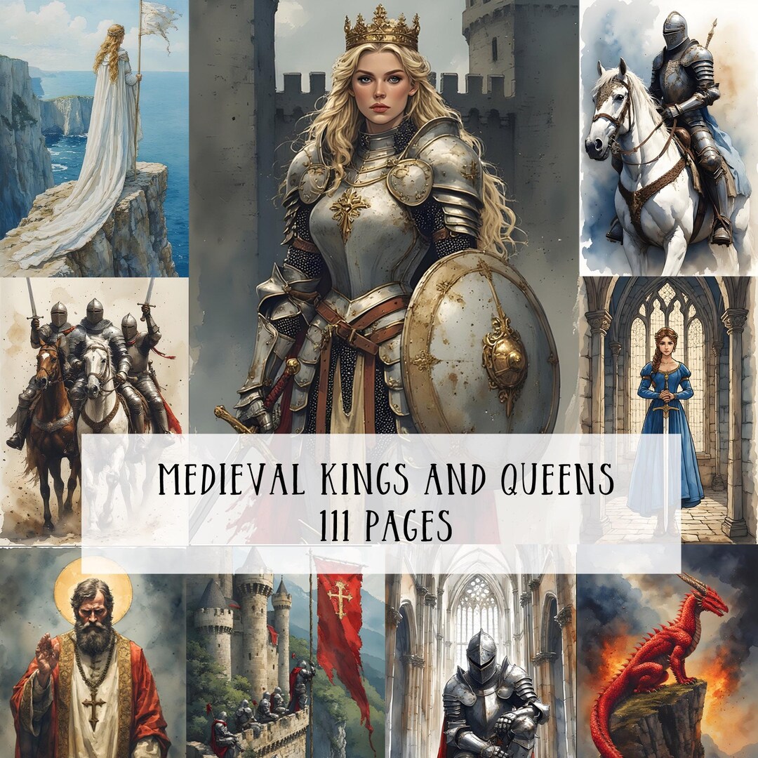Medieval Kings and Queens Junk Journal Kit, Castle Ephemera, Digital ...