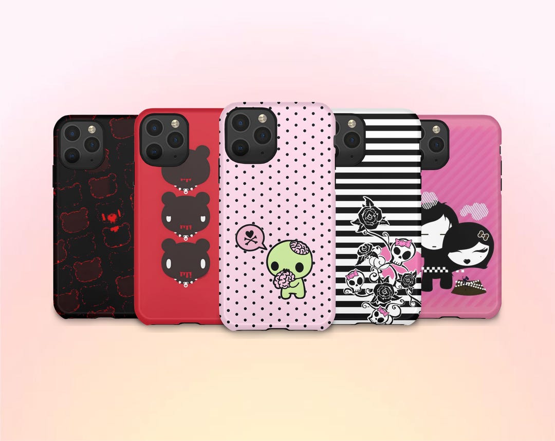 Y2K Kawaii Emo Phone Case | Pink Grunge, Protective - Etsy