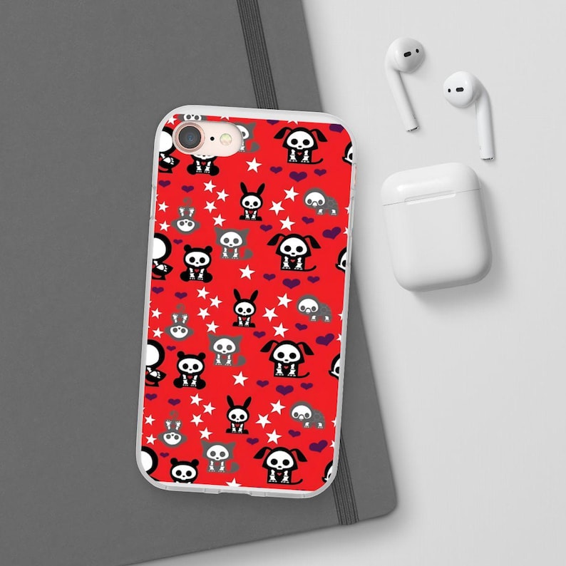 Y2K Emo Animal Skeleton Phone Case | Kawaii Gothic Design - Etsy