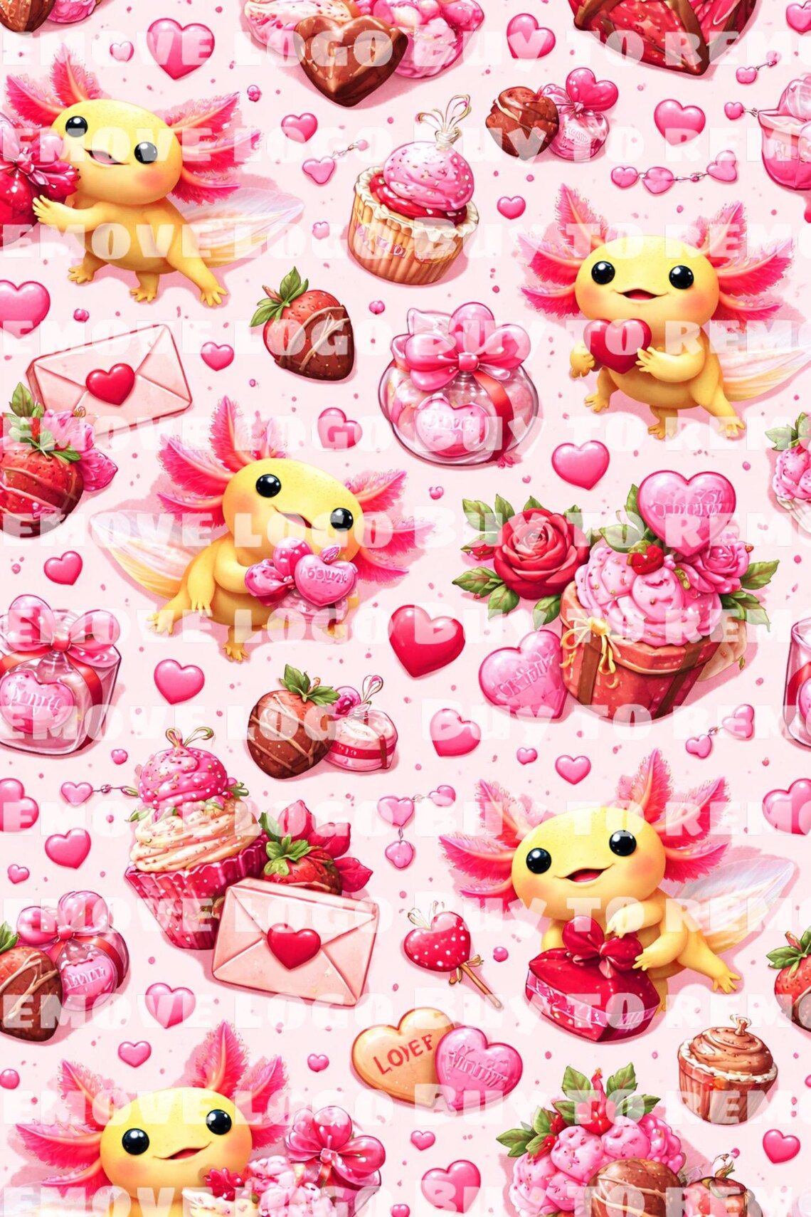 Valentine’s Day Axolotl Design - Etsy