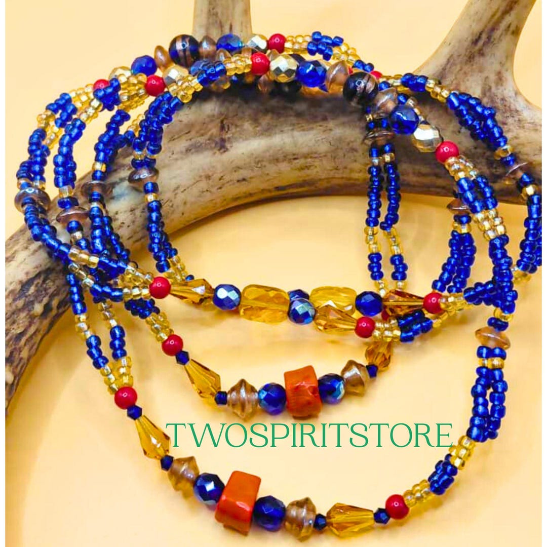 Ochosi Collar Eleke Necklace Double Strand 26" for Divine Protection ...
