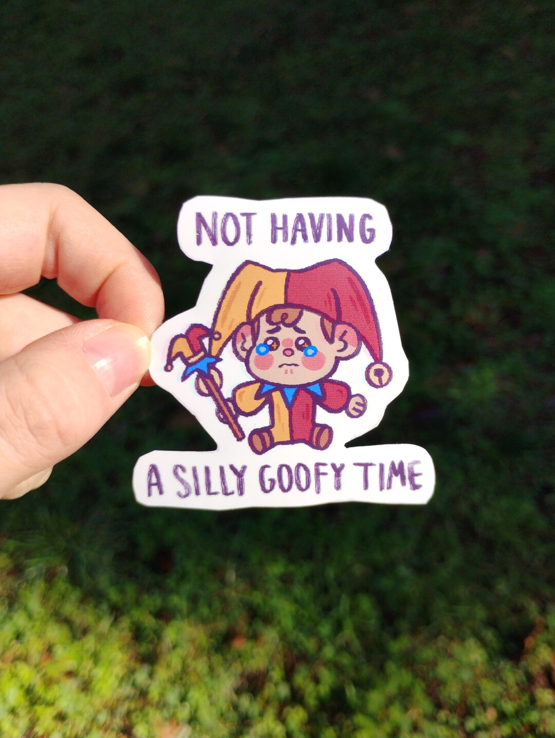 Not Having a Silly Goofy Time Medieval Jester Vinyl Sticker - Etsy