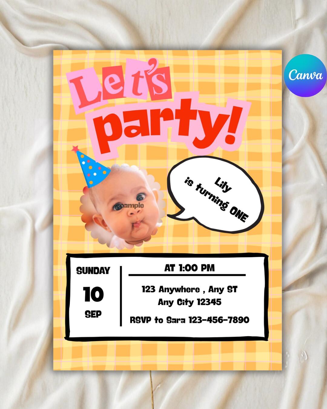 Editable Birthday Invitation Template | Canva | Kids Party Invite ...