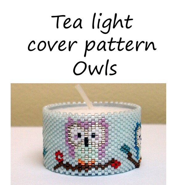 Pattern Tea Light Cover Peyote Pattern Peyote Tutorial Tea Light Xmas ...