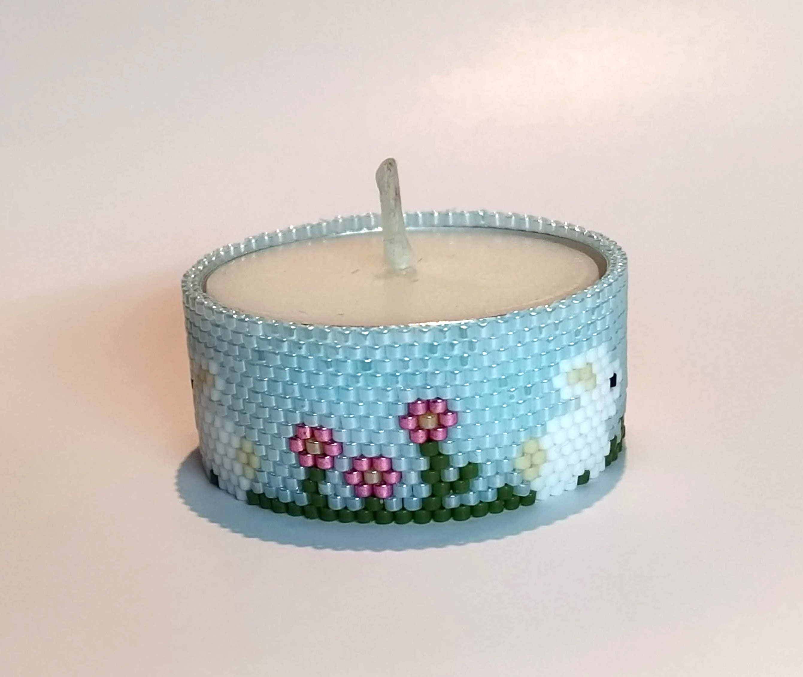 Pattern Tea Light Cover Peyote Pattern Peyote Tutorial Tea Light Easter ...