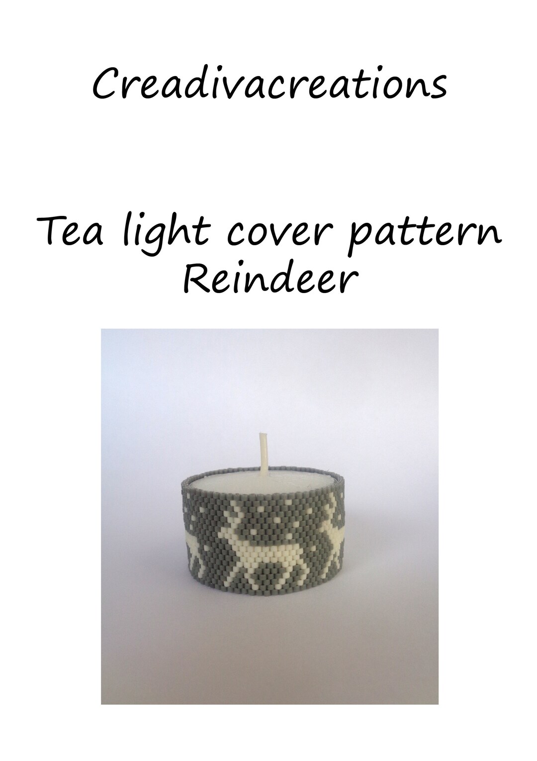 Pattern Tea Light Cover Peyote Pattern Peyote Tutorial Tea Light Xmas ...
