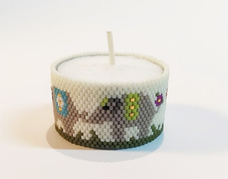 Pattern Tea Light Cover, Peyote Pattern, Peyote Tutorial, Tea Light ...