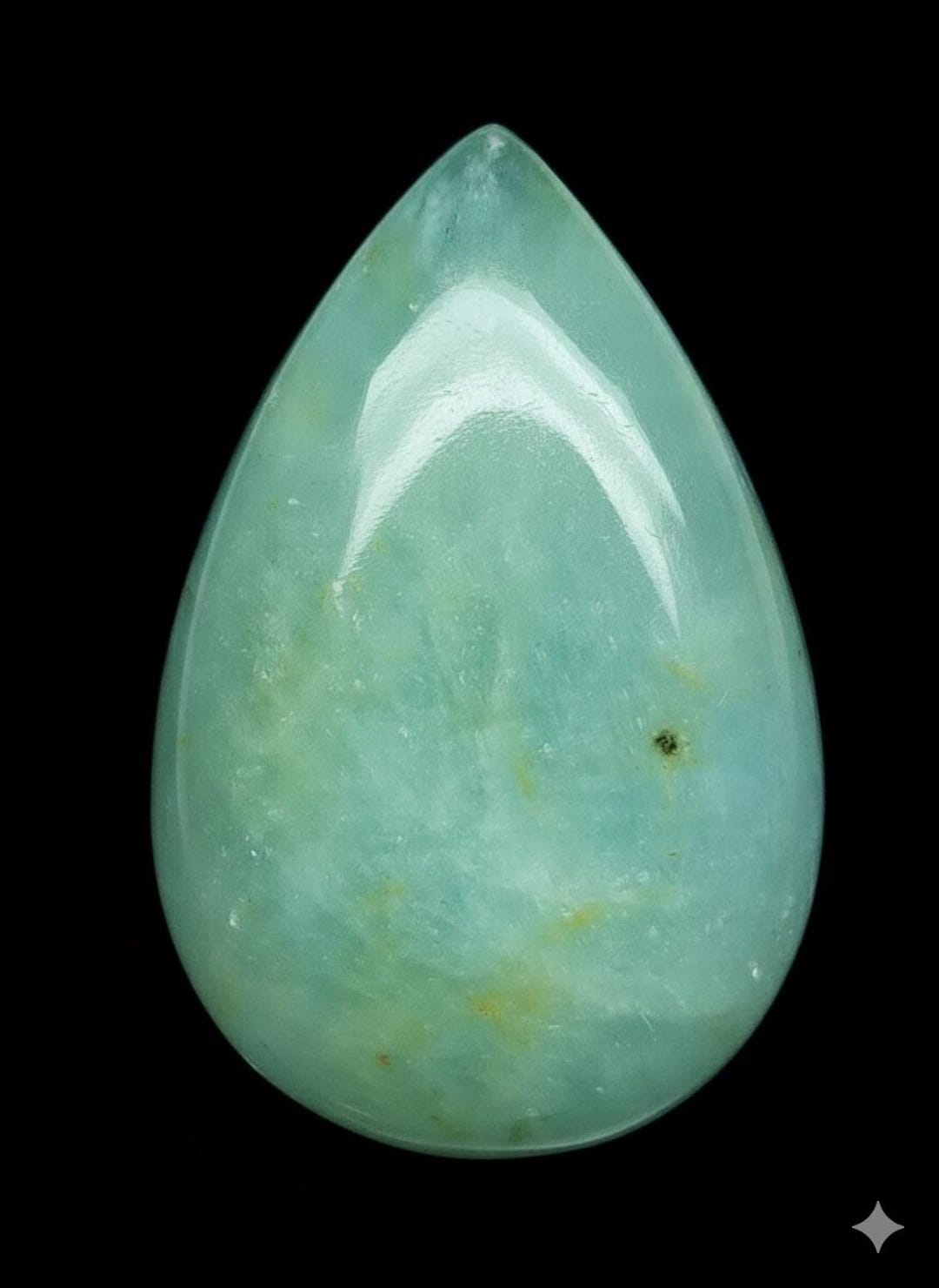 Pear Aquamarine Cabochon – Icy Blue Quartz Gemstone, 33x21 Mm 55 Carat ...