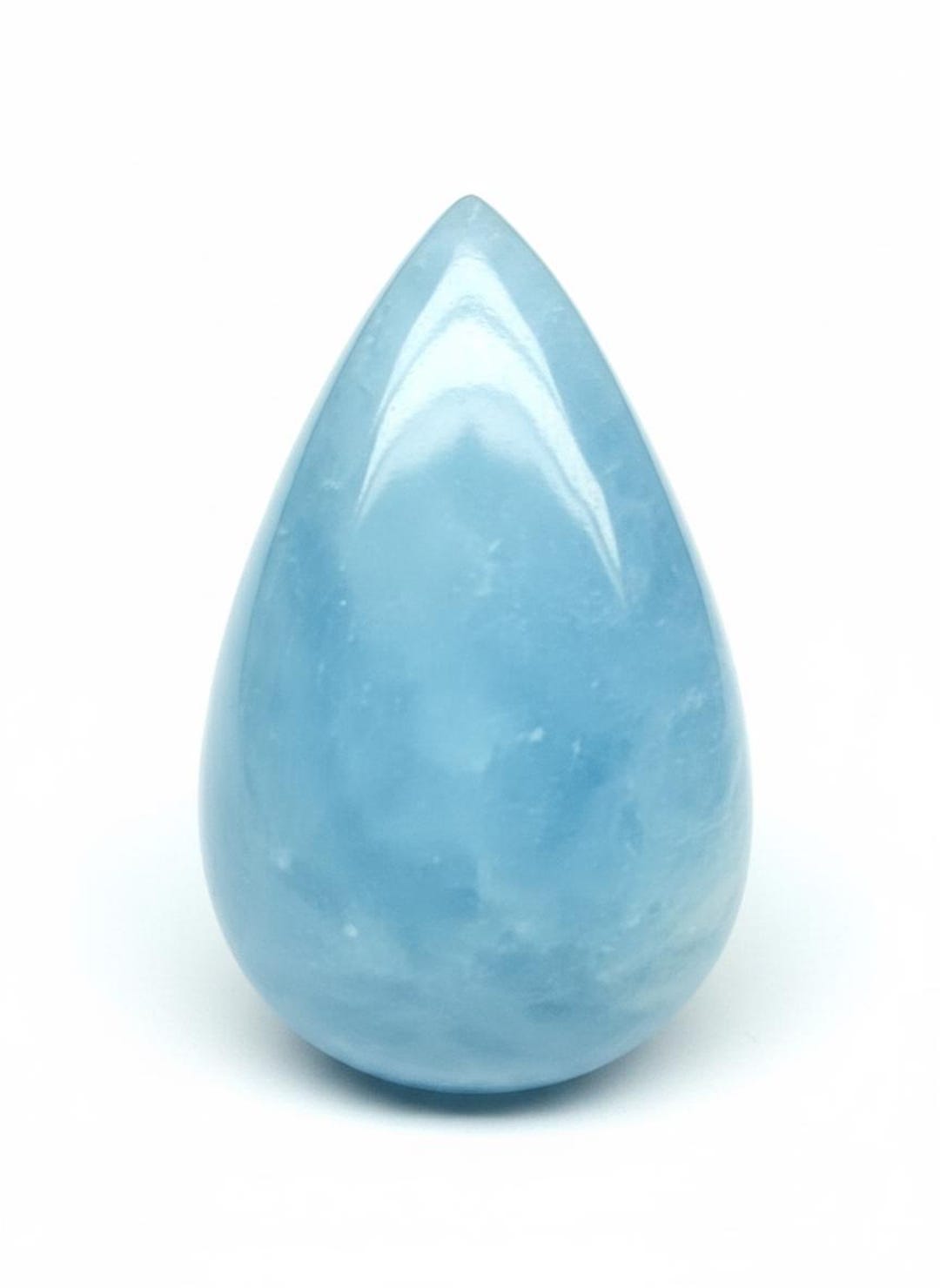 Pear Aquamarine Cabochon – Icy Blue Quartz Gemstone, 28x17 Mm 30 Carat ...