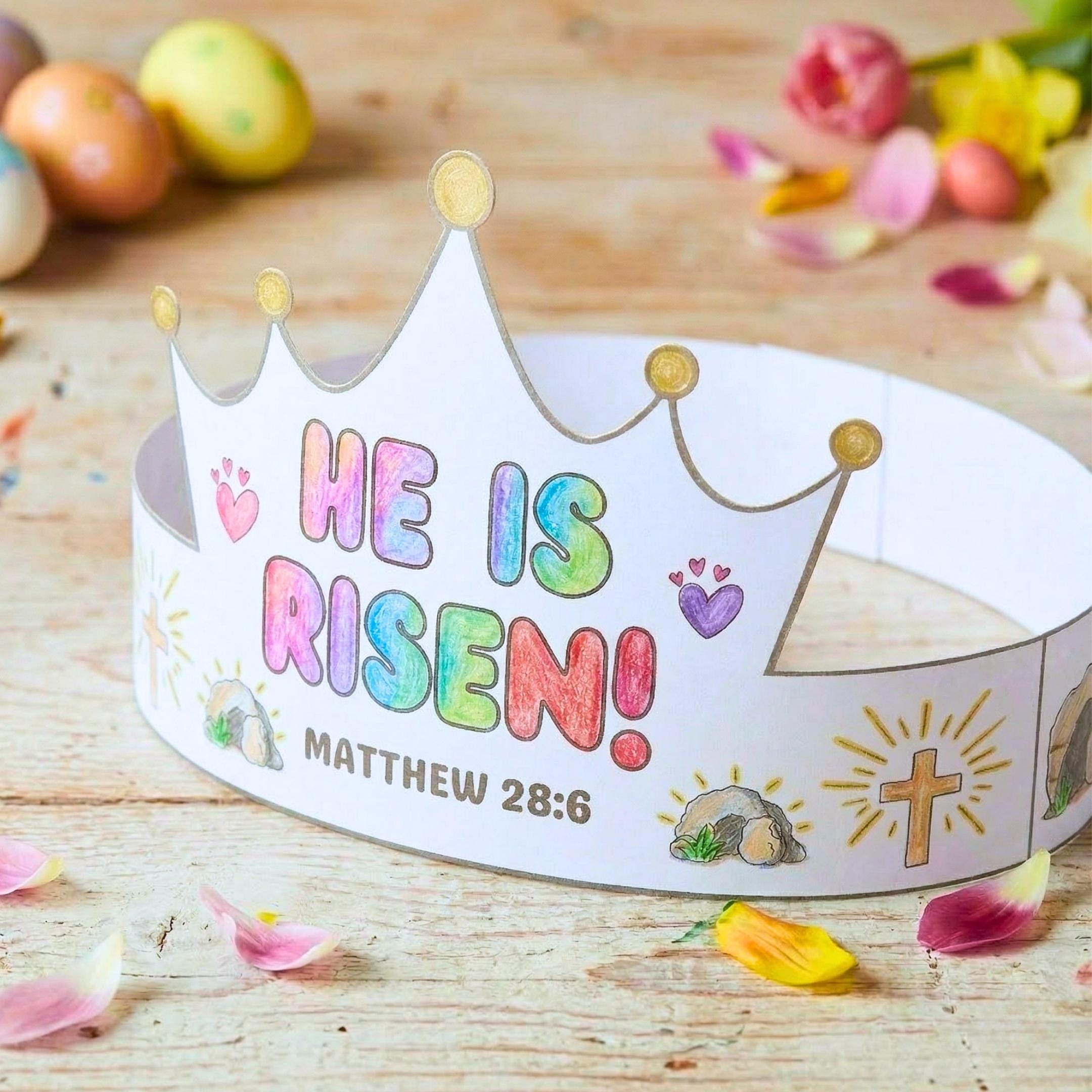 He is Risen Easter Crown Craft for Kids (digital Download) - Etsy